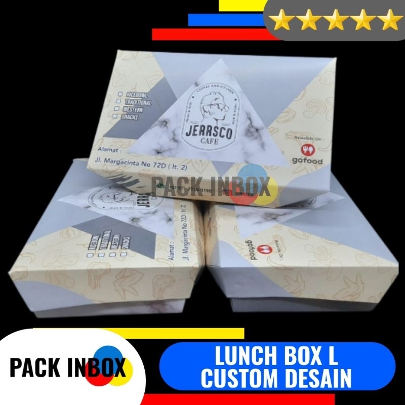 Jual PAPER LUNCH BOX L CUSTOM BOX AYAM GEPREK BOX NASI GORENG CUSTOM ...