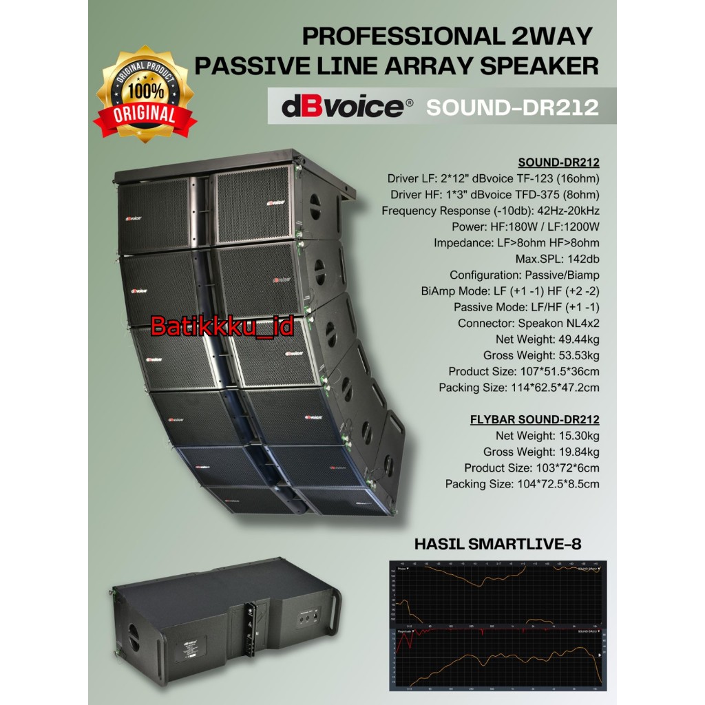 Jual Speaker Line Array dBvoice SOUND DR-212 DR 212 Original 2 x 12 ...