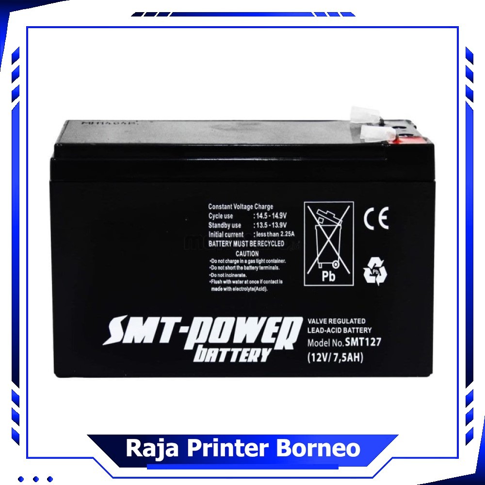 Jual Baterai UPS SMT-Power SMT127 12V 7,5AH Original Battery 127 Samoto ...
