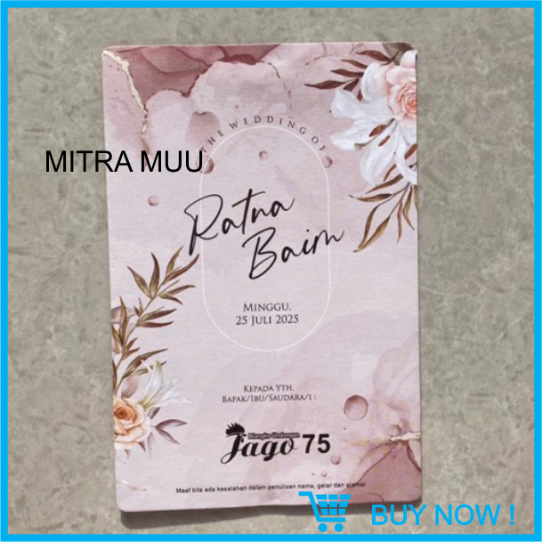 Jual (50 PICIS ) CETAK UNDANGAN PERNIKAHAN MURAH ELEGAN SIMPEL JAGO 75 ...