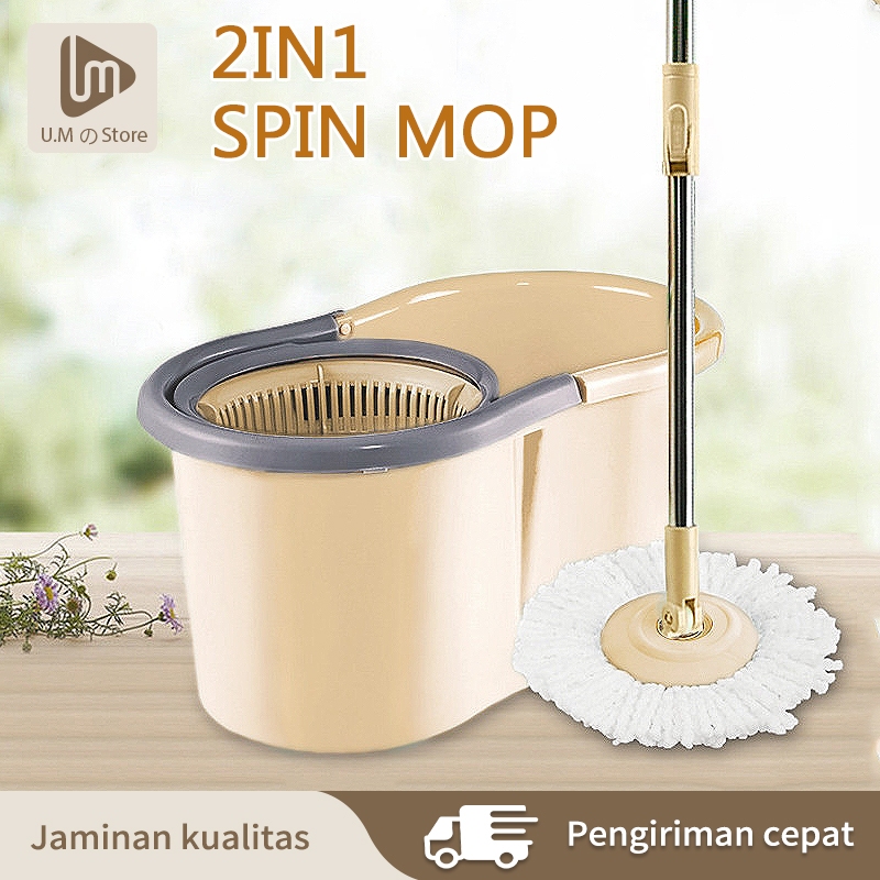Jual Set Alat pel lantai putar Mop Dengan Ember Pencuci Putar hand ...