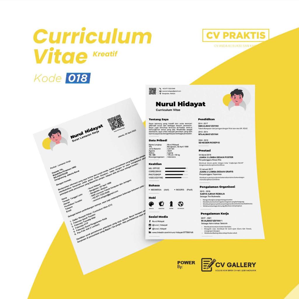 Jual DESAIN 018 | CV KREATIF | CURRICULUM VITAE | RESUME | CV ...