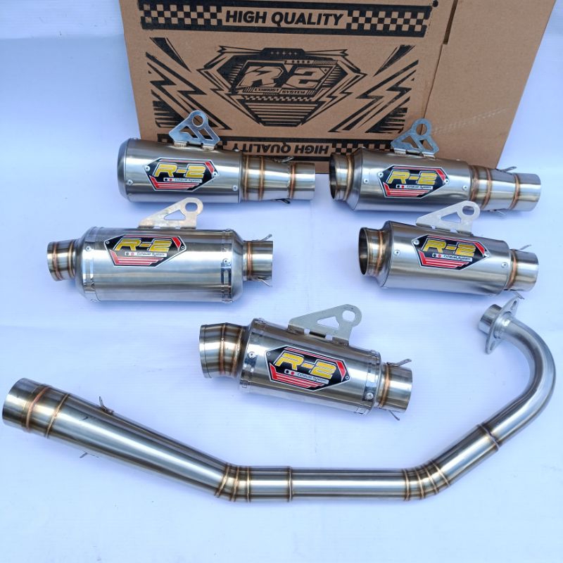 Jual Knalpot Kompetisi drag Roadrace 135cc-200cc Jupiter MX LAMA DAN MX NEW- R2 Exhaust System ...