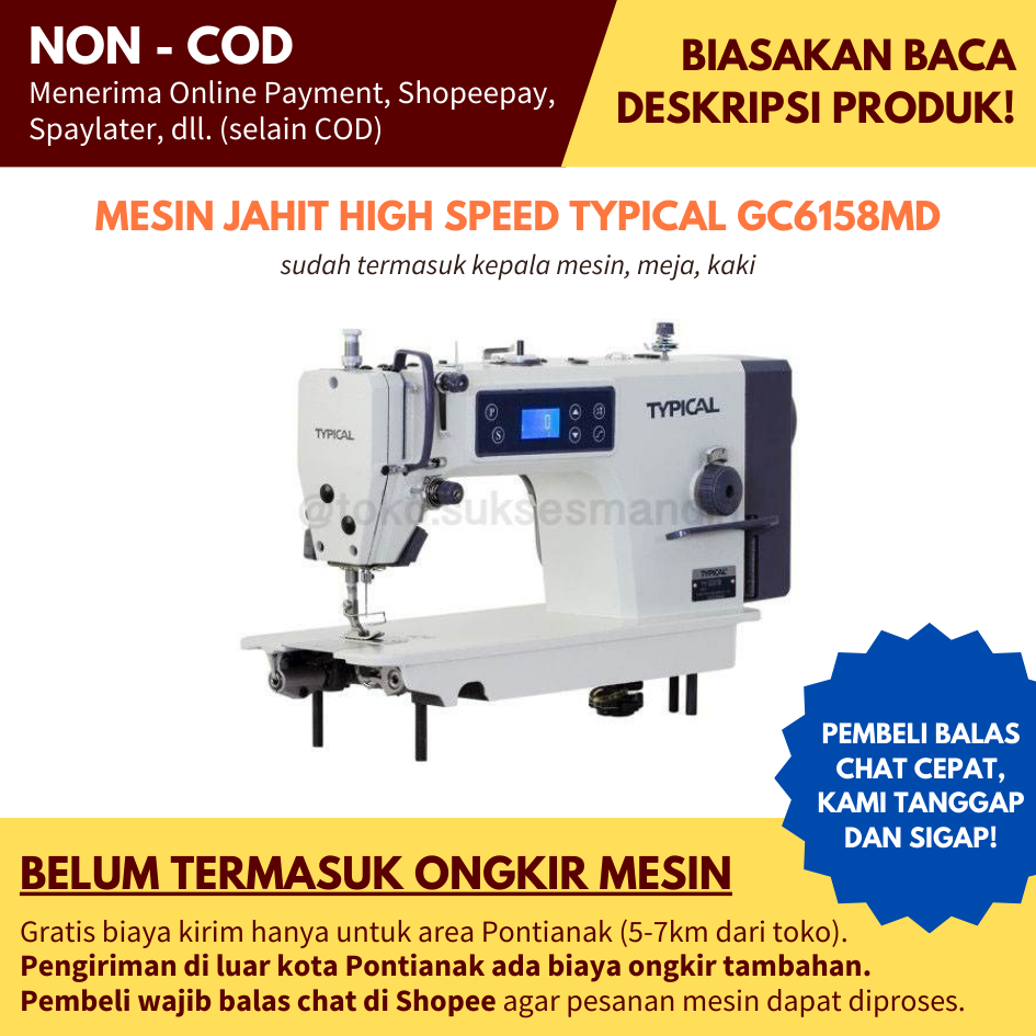 Jual *NON COD* [Daerah Pontianak & Sekitarnya] Mesin High Speed Typical ...