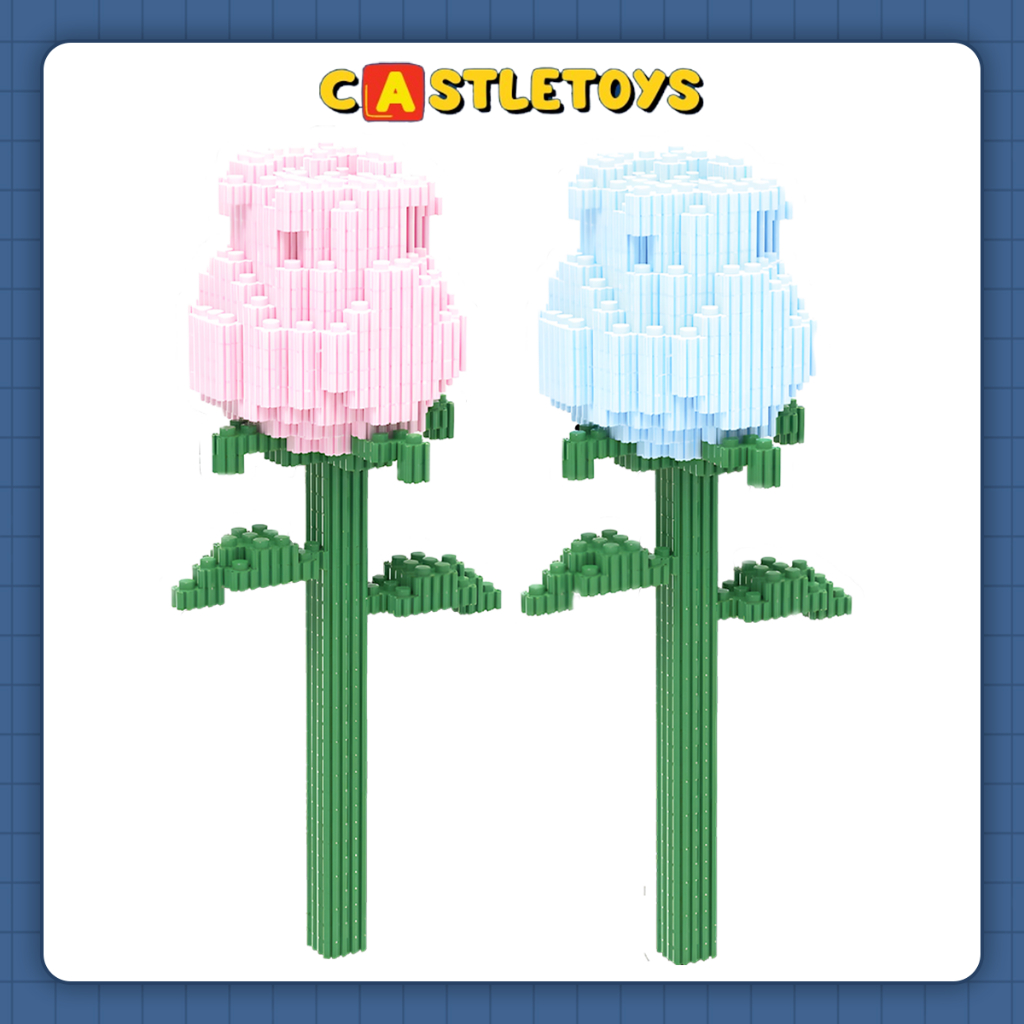 Jual Nano Blocks Rose Flower 3D Model, Mainan Blok Susun, Blok ...