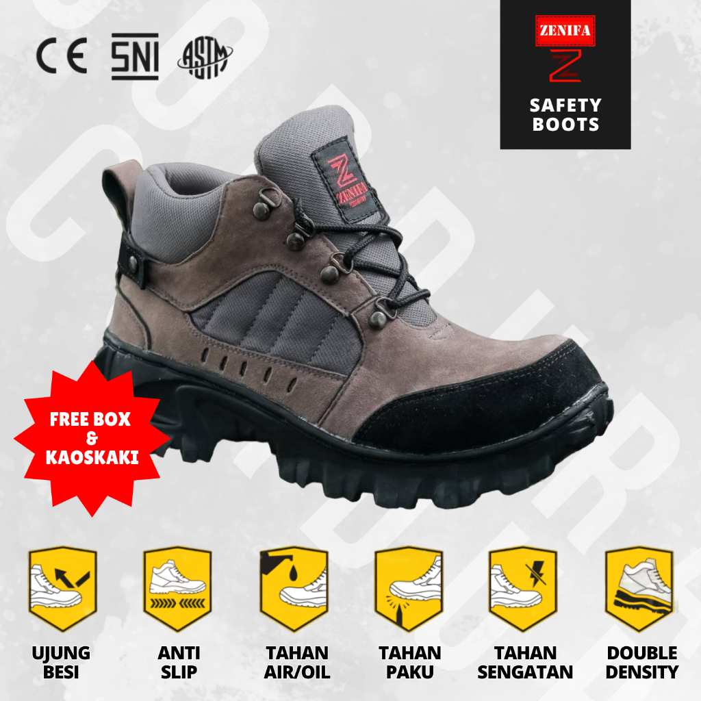 Jual Sepatu Safety Zenifa Hydro Resist Boots Pria Original 100% Sepatu ...