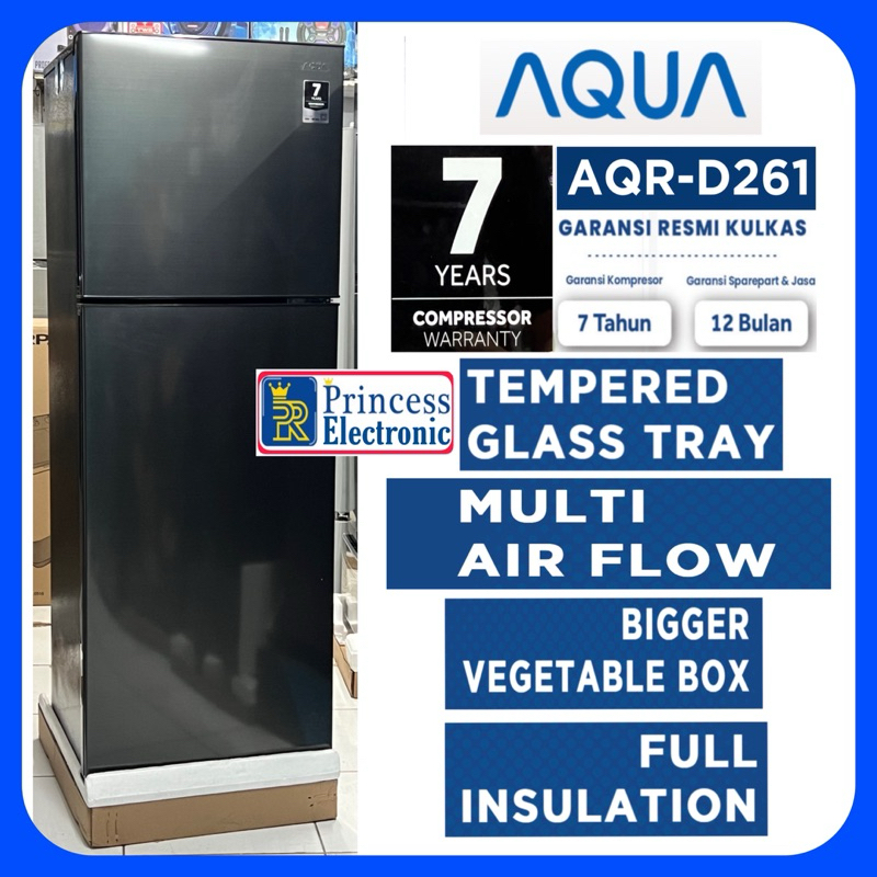 Jual Promo Kulkas Aqua 2 pintu tanpa bunga es AQR-D261 | Shopee Indonesia