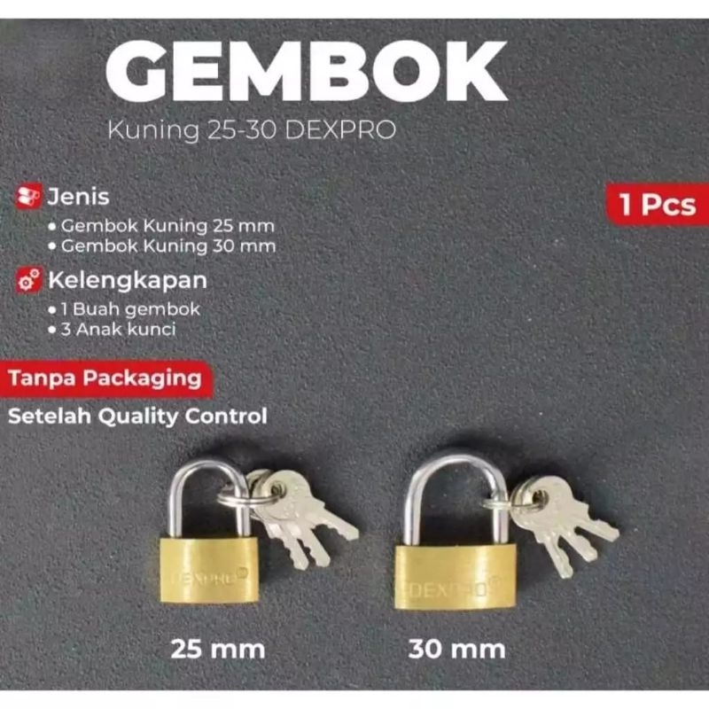 Jual GEMBOK KUNING KECIL KOPER LACI LEMARI TAS HIGH QUALITY - 25/30mm ...