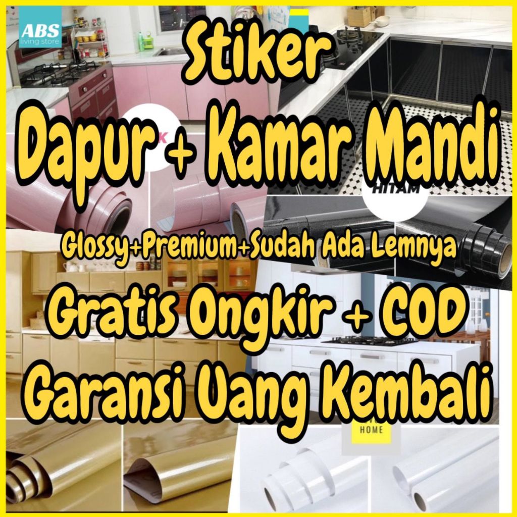 Jual Wallpaper kitchen set sticker lemari stiker kitchen set kulkas ...