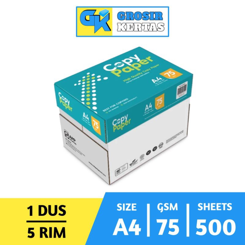 Jual Kertas HVS A4 75 Gram Copy Paper Isi 5 Rim | Shopee Indonesia