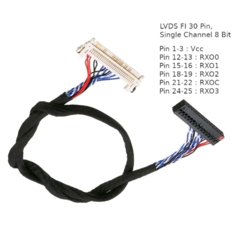 Jual Kabel LVDS FI 30 Pin / Cable Panel LVDS 30pin Dual Single 250mm ...
