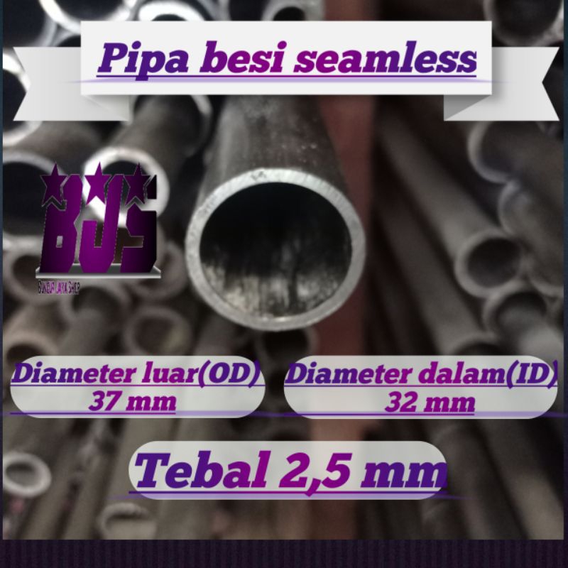 Jual Pipa besi seamless Diameter luar(OD) 37 mm Diameter dalam(ID) 32 mm tebal 2,5 mm | Shopee ...