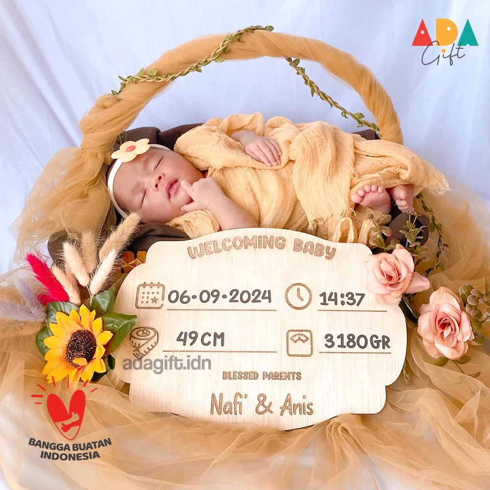 Jual Papan Data Nama Bayi | Biodata Bayi | | Props Fotografi | Props ...