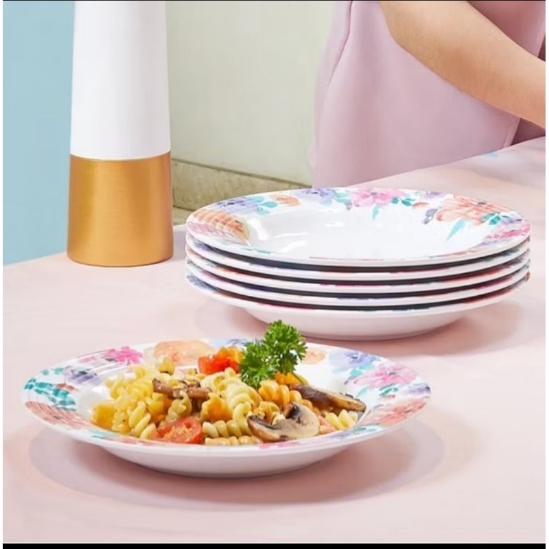 Jual Tupperware Magnolia melamine dining plate / large plate ecer 1pcs ...