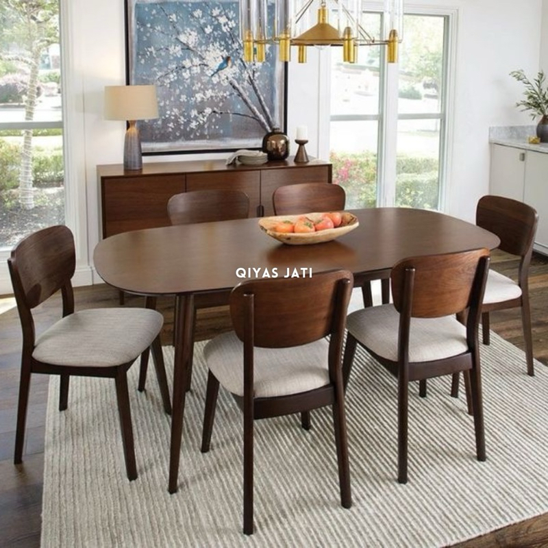 Jual Set meja makan minimalis, Set meja cafe jati, Meja makan 6 kursi jati tua | Shopee Indonesia