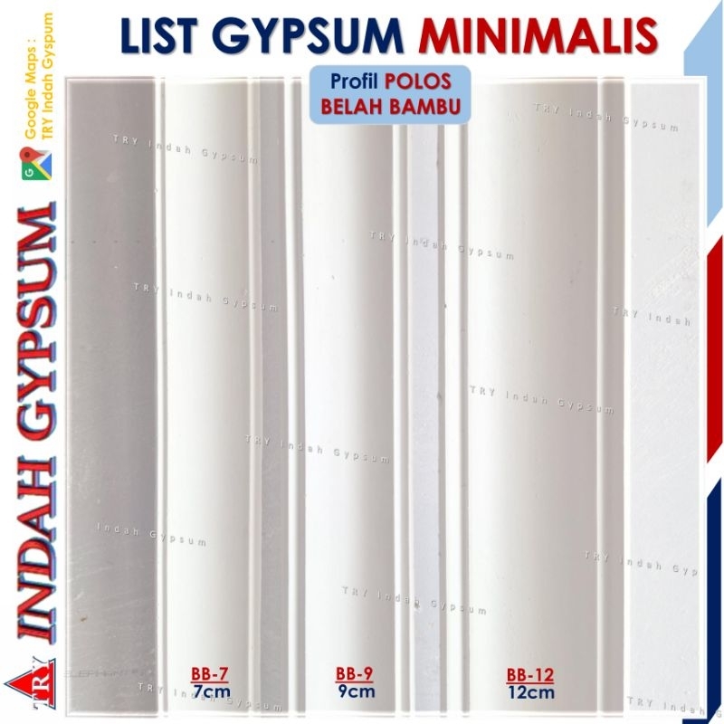 Jual List Gypsum Polos BELAH BAMBU lebar 6cm-21cm MINIMALIS - Original ...