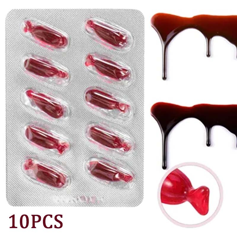 Jual Isi 10 Kapsul Darah Palsu / Fake Blood Capsule Halloween Cosplay ...