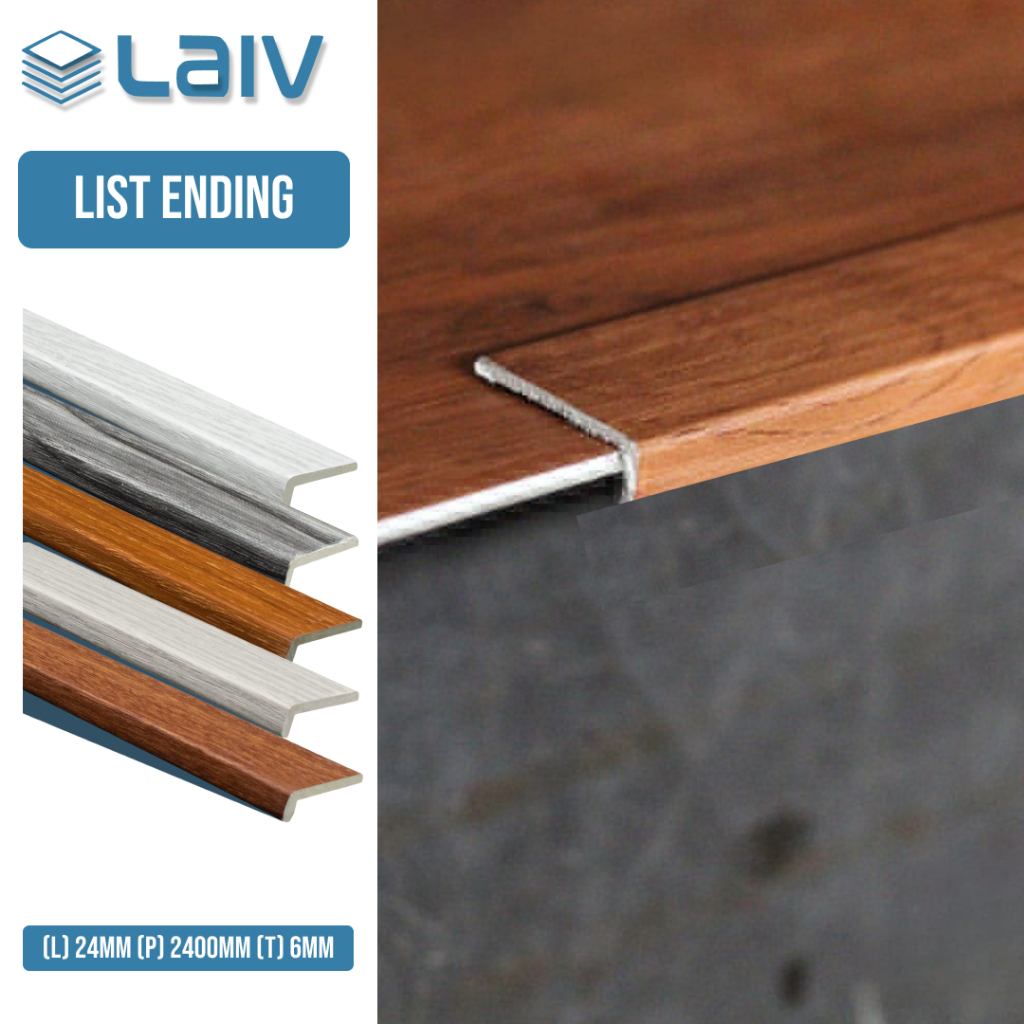 Jual LAIV Lis Ending List Siku L PVC Step Nosing Lantai Vinyl SPC Lis ...