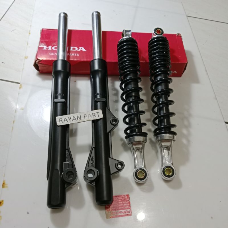 Jual Shock depan belakang Supra x 125 batman Supra x 125 batman komplit KPH hitam | Shopee Indonesia