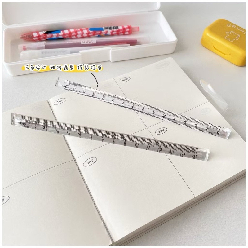 Jual (PCS) ATK 15cm Penggaris Kristal Segitiga Triangle Shape Ruler ...