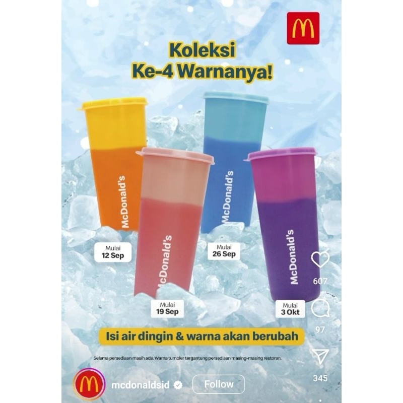 Jual Mcdonald Color Changing Tumbler 2024 | Shopee Indonesia