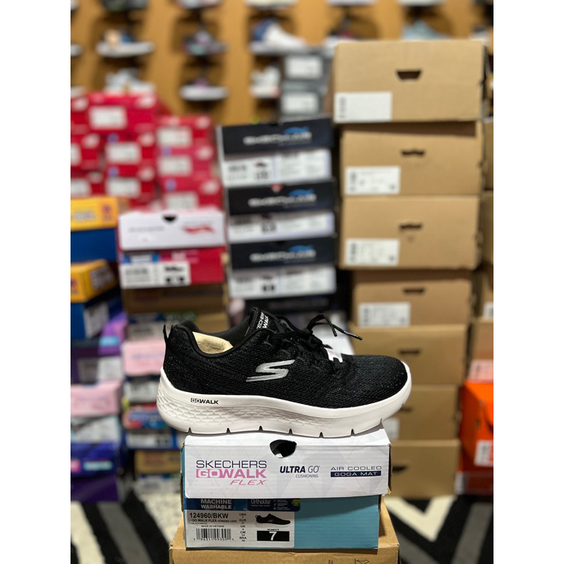 Jual Skechers Go Walk Flex Striking Look Running Women Black Original ...