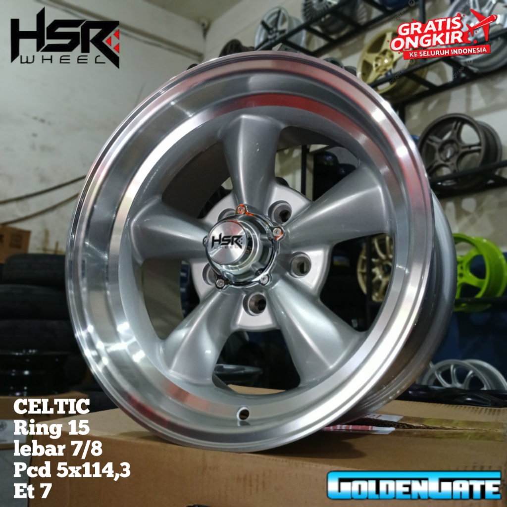 Jual Velg mobil classic r15 5x114,3 lebar 7/8 hsr wheel type Celtic ...