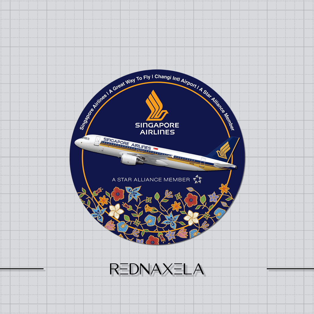 Jual Stiker Vinyl Singapore Airlines Aircraft Model with Batik Pattern ...