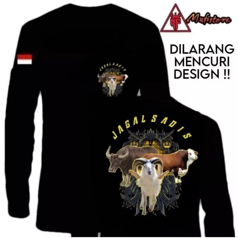 Jual KAOS LENGAN PANJANG TUKANG JAGAL SADIS GAMBAR KAMBING SAPI ...