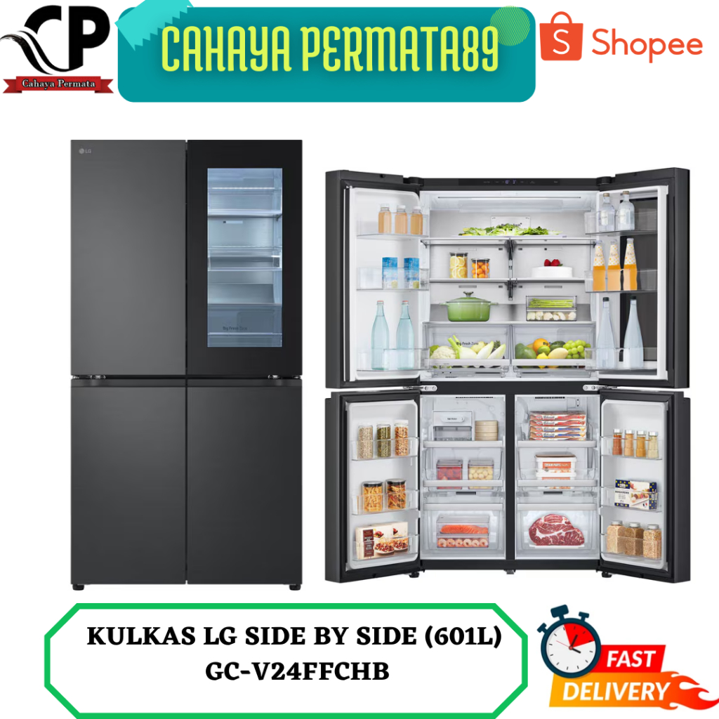 Jual LG GC-V24FFCHB KULKAS LG MULTI DOOR FRENCH DOOR 4 PINTU INSTAVIEW GCV24 24FFCHB GCV24FFCHB ...