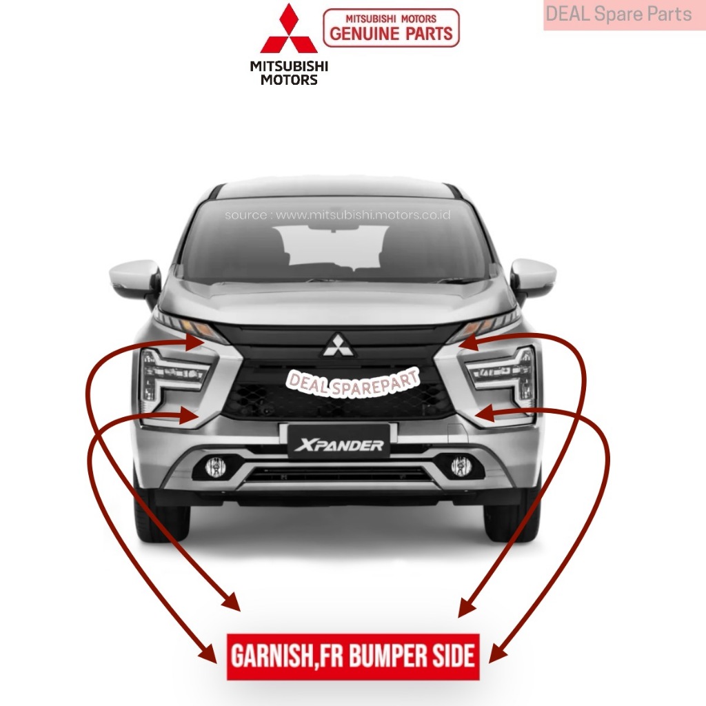 Jual List Chrome Garnish Bumper Depan Original Mitsubishi New Xpander ...