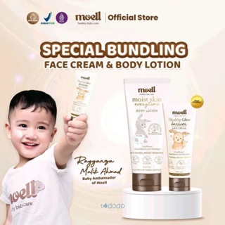 Jual Paket Moell Bundling Face Cream & Body Lotion Free Body Wash ...