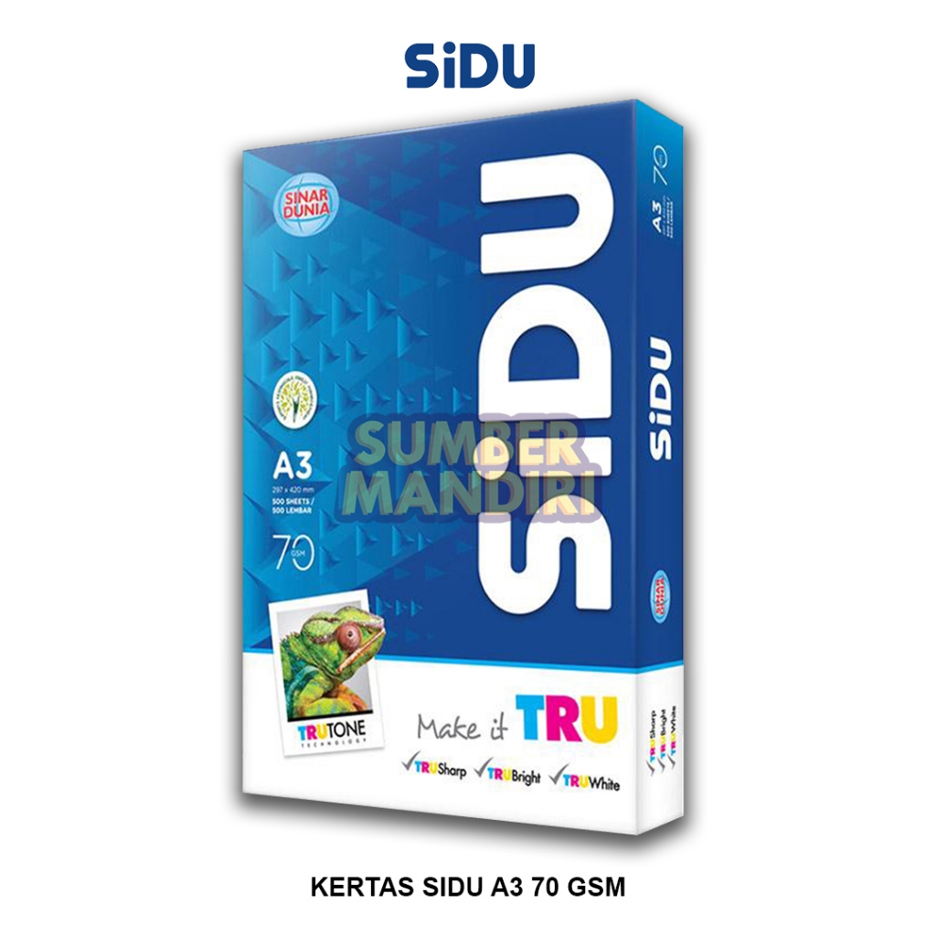 Jual Kertas HVS SIDU A3 70 GSM Kertas Fotocopy [1 RIM] | Shopee Indonesia