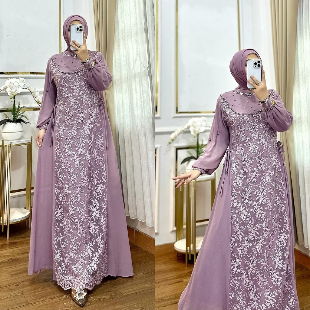 Jual Erina Gamis brukat terbaru model sekarang buat kondangan pesta ...