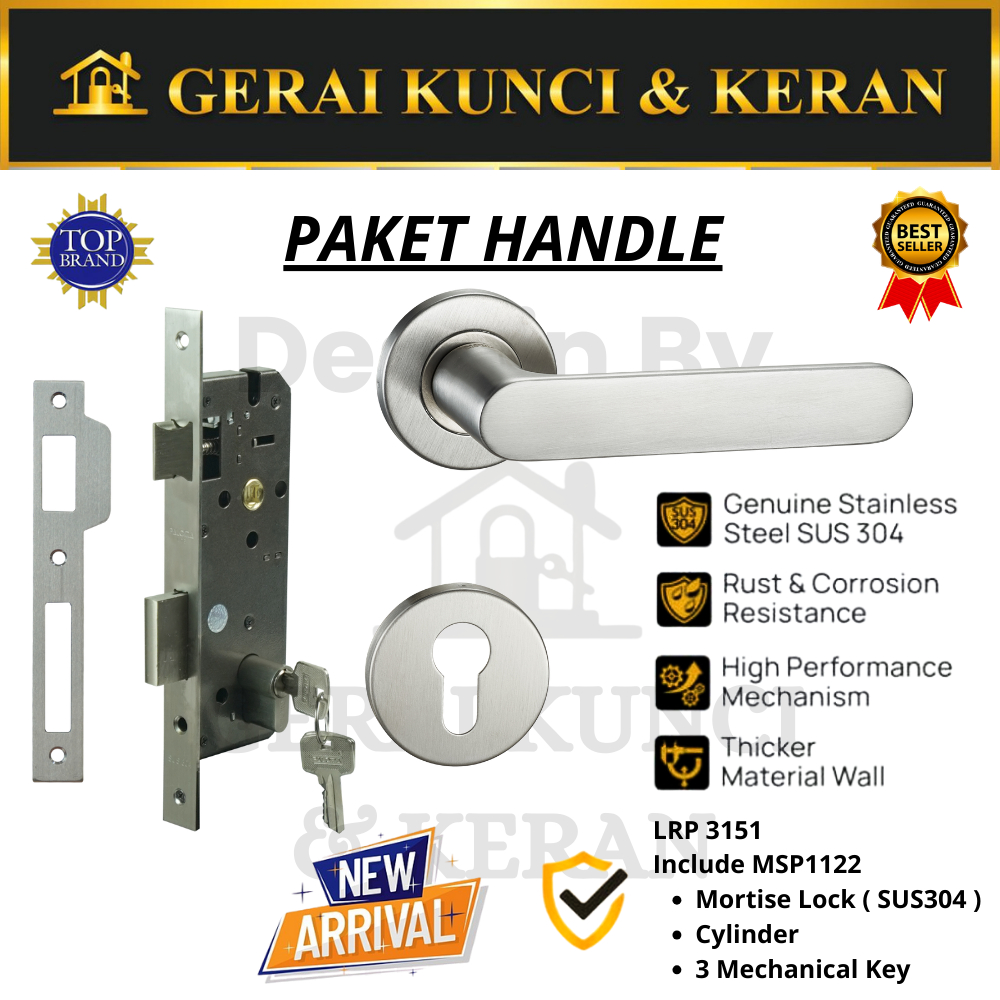 Jual PALOMA HRP LRP 3151 Gagang Pintu Door Handle Roses Set Stainless ...