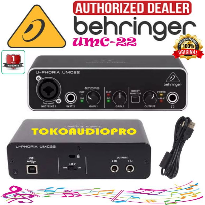 Jual Behringer UMC22 USB Audio Interface Soundcard UMC-22 | Shopee ...