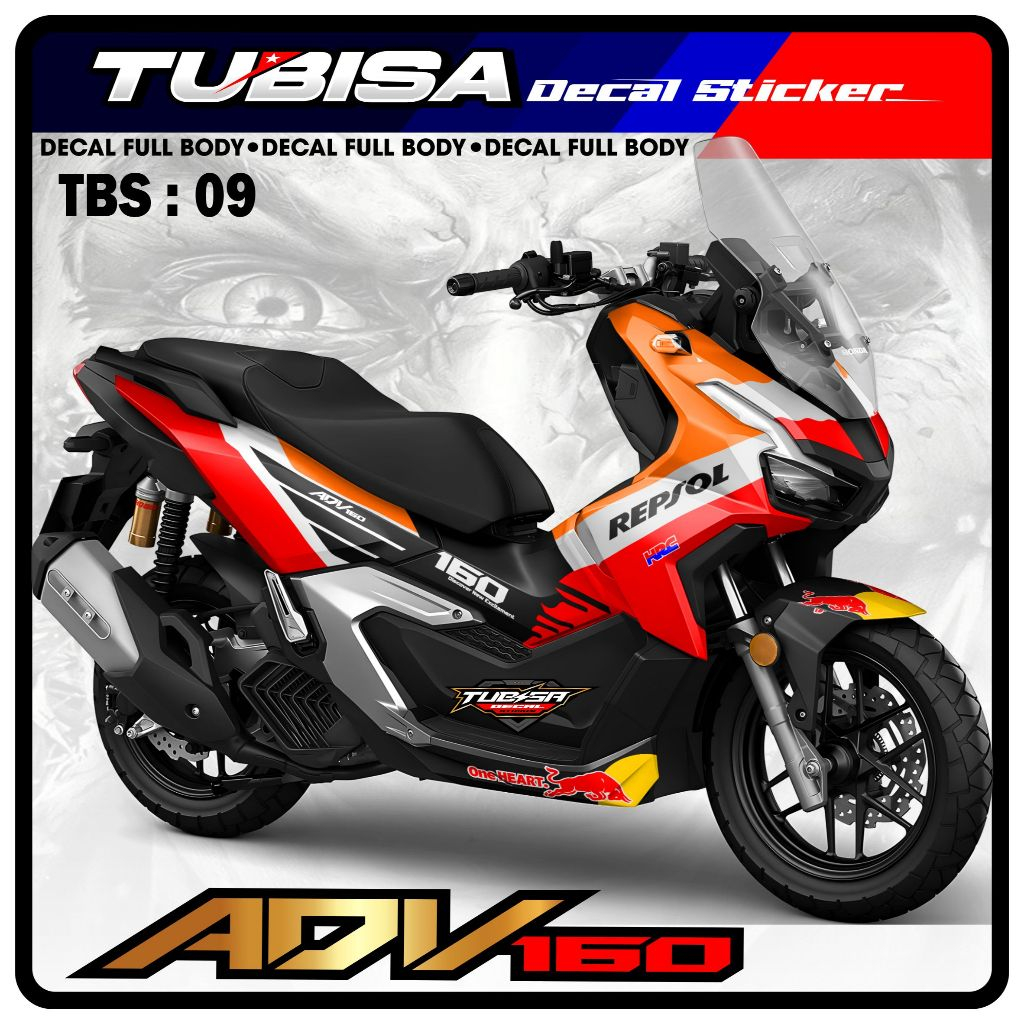 Jual Decal Sticker Striping Full Body ADV 160 Premium Racing Repsol ...