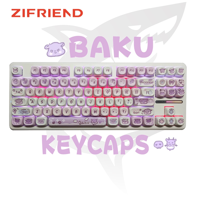 Jual ZIFRIEND Baku Keycaps PBT Dye-sublimated MOA Height 95 Keys ...