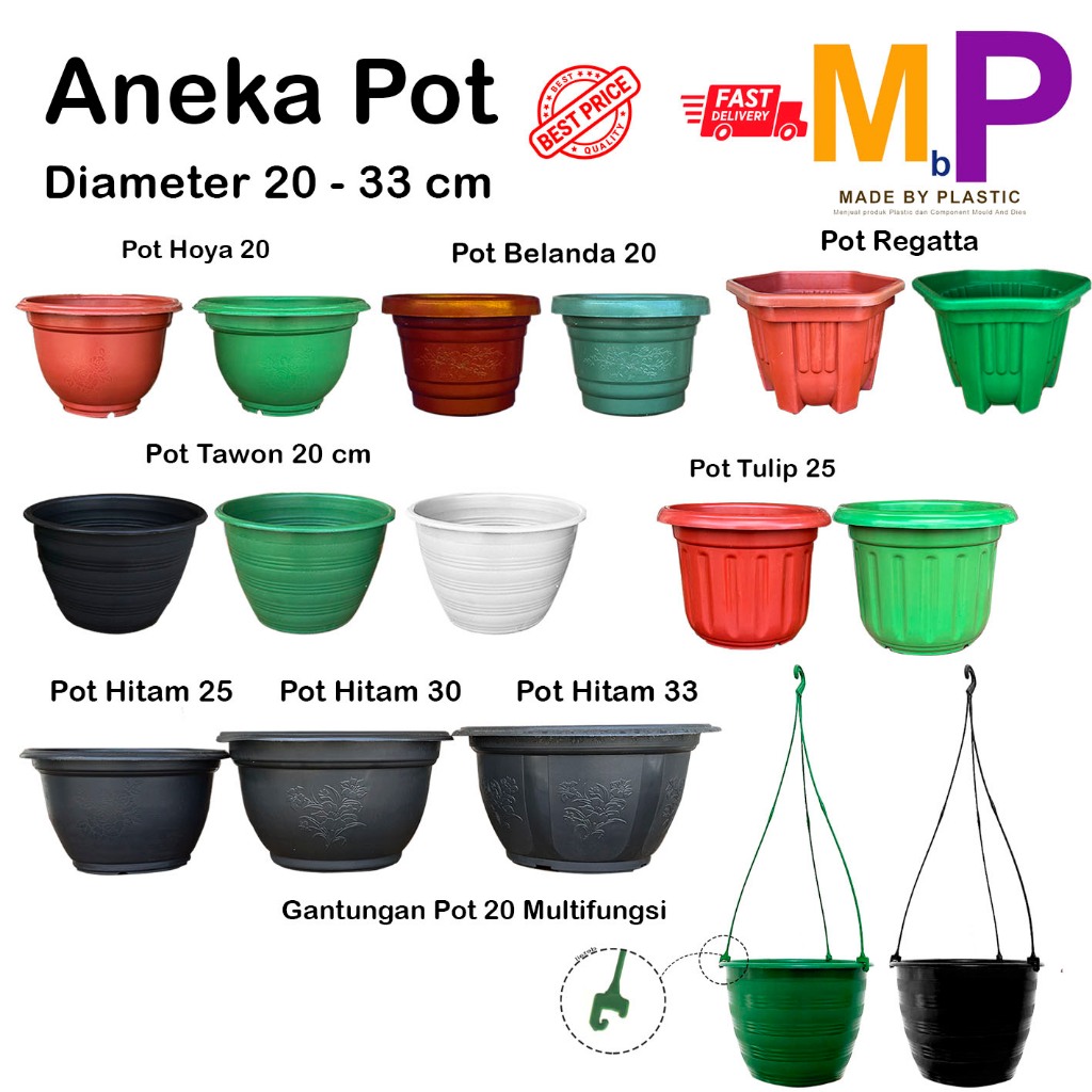 Jual Aneka Pot Bunga 20 - 33 cm | Shopee Indonesia