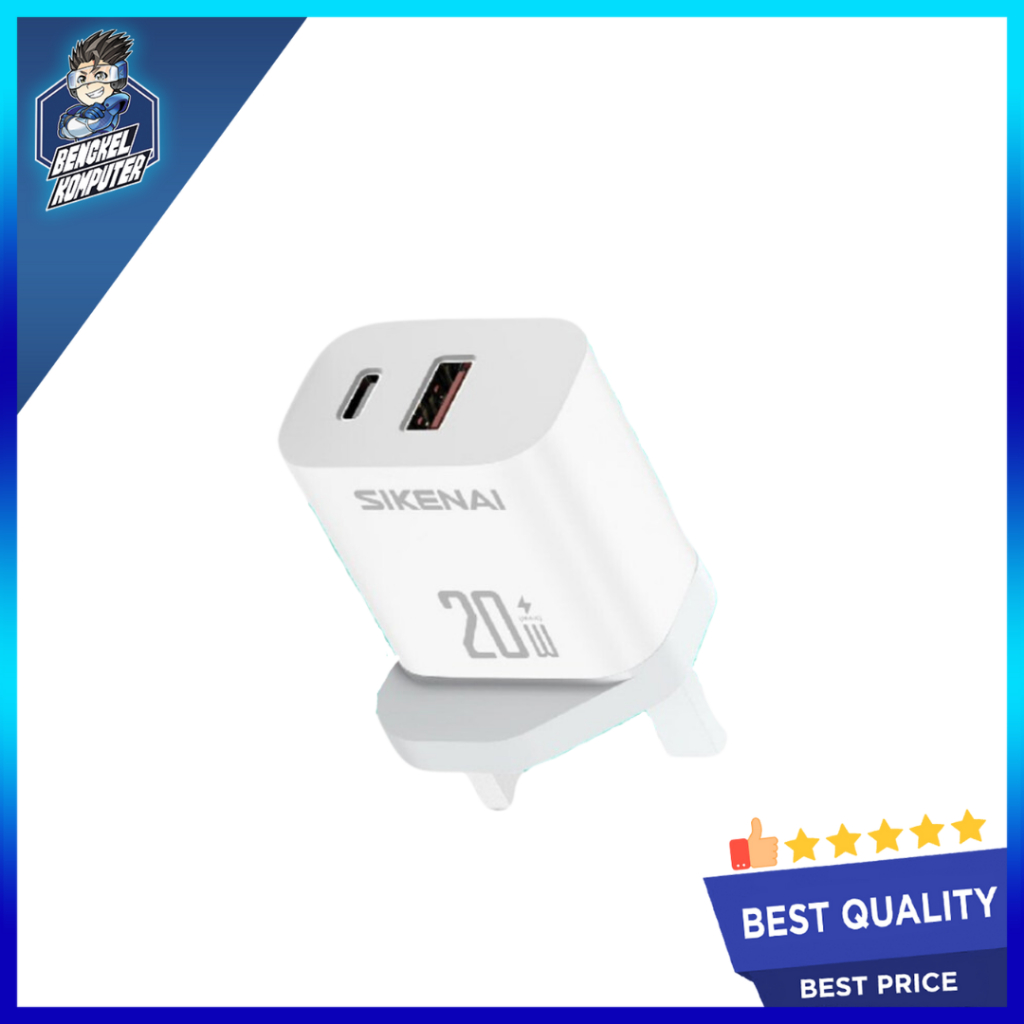 Jual SIKENAI GRN-2-EU FLASH CHARGER PD+QC 20W WHITE | Shopee Indonesia