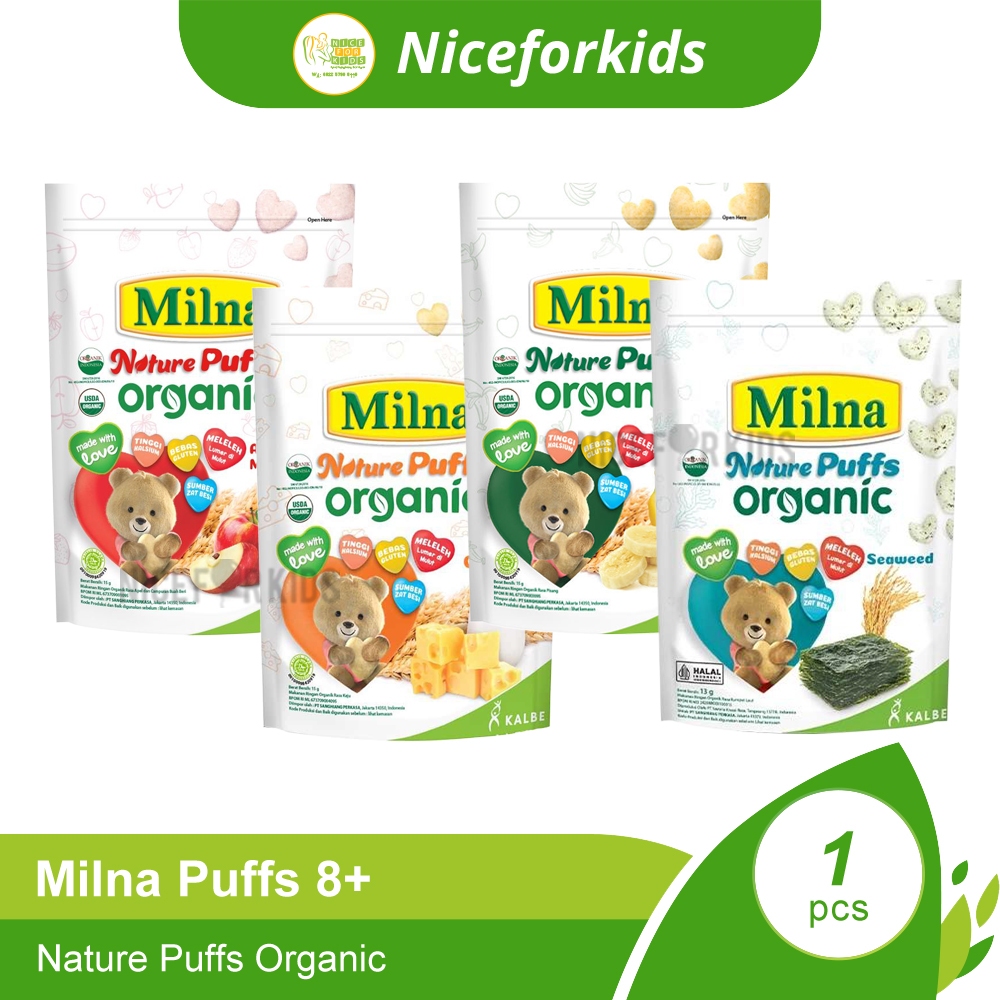 Jual MILNA Nature Puffs Organic 8+ / Milna Puff Cemilan Bayi Organic ...