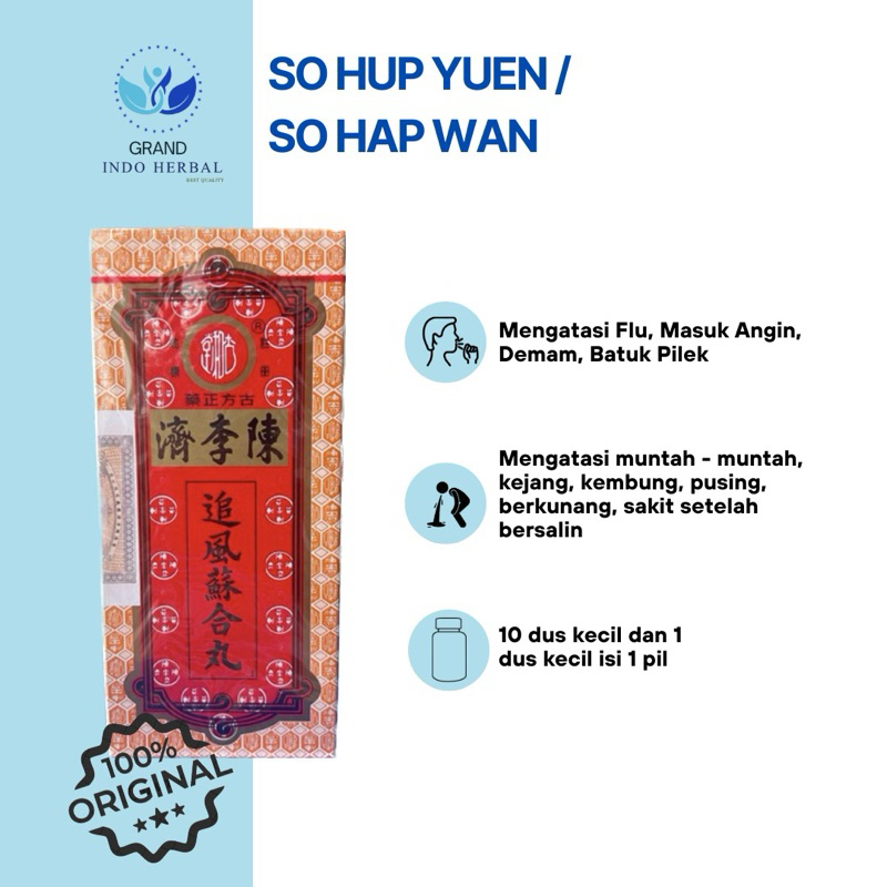 Jual SO HUP YUEN 1 DUS KECIL SOHAP SOHUP MASUK ANGIN FLU BATUK PILEK ...