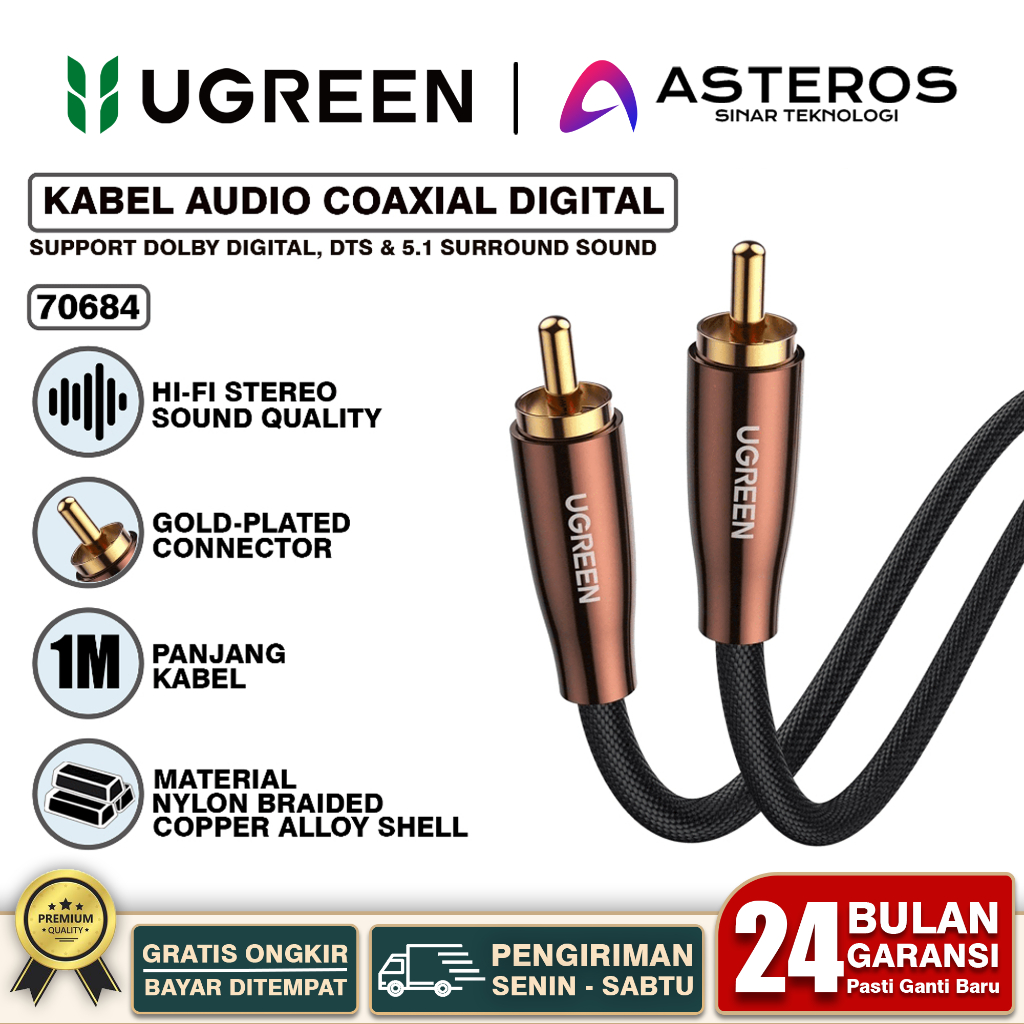 Jual UGREEN Kabel Digital Audio Coaxial RCA HiFi 5.1 Surround Sound For ...