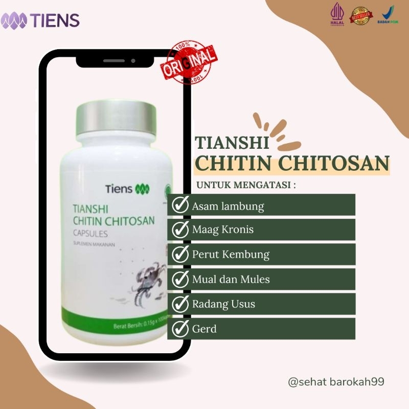 Jual obat asam lambung tianshi chitin chitosan herbal cina | Shopee ...