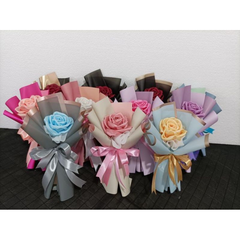 Jual Buket Bunga Pita Satin Viral Kado Simpel Mini Buket Boneka Bunga ...