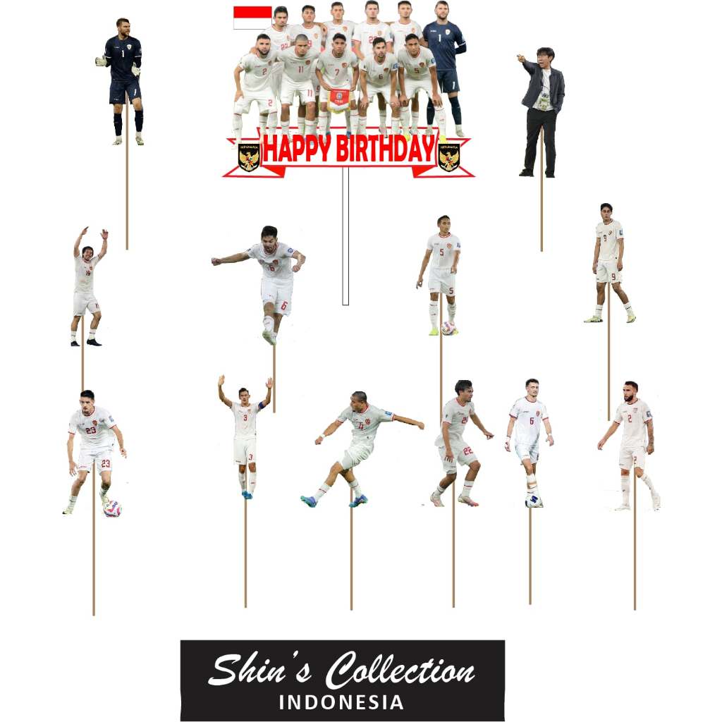 Jual Cake topper Sepakbola Garuda Indonesia isi 12 pcs | Shopee Indonesia