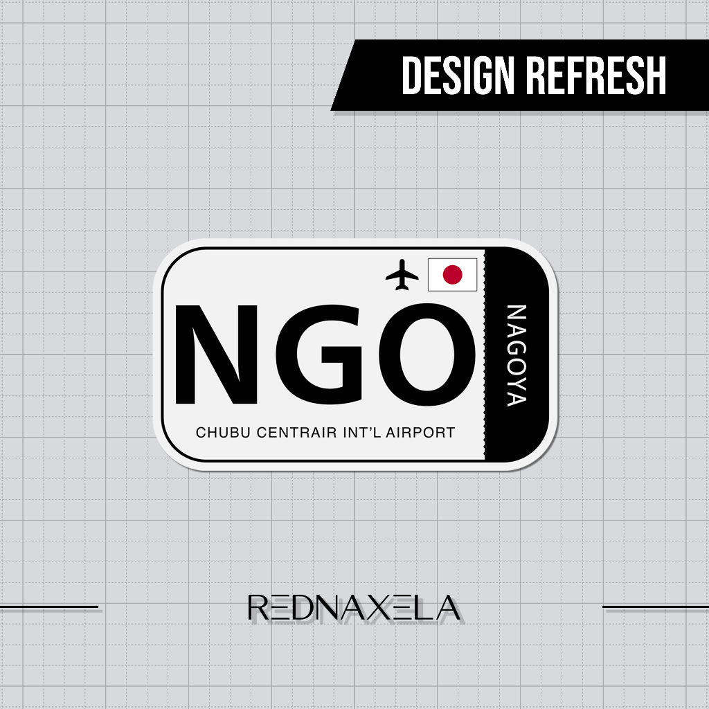 Jual Stiker Vinyl Chubu Centrair International Airport Code NGO Sign ...