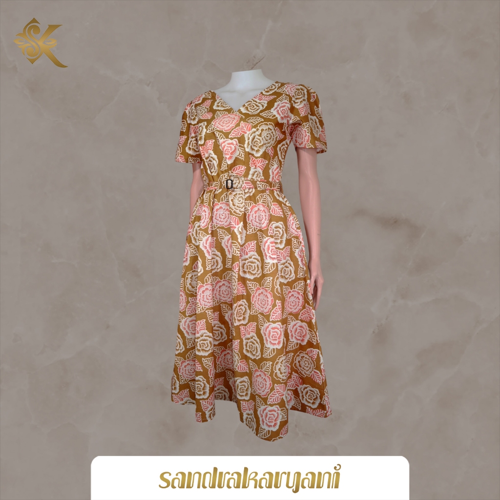 Jual BATIK SANDRA KARYANI Dress Batik Solo Batik Premium | Shopee Indonesia