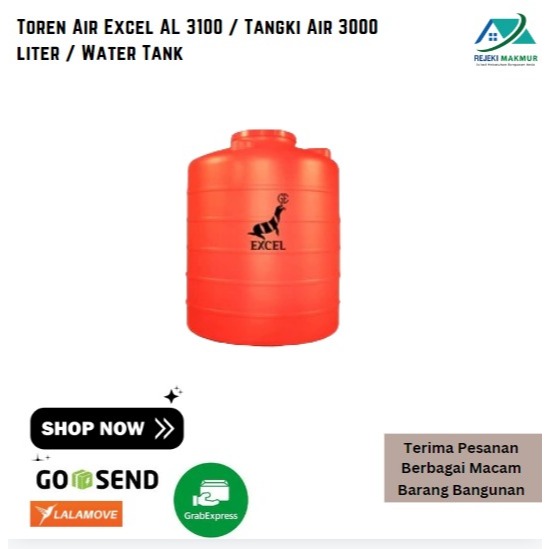 Jual Toren Air Excel AL 3100 / Tangki Air 3000 liter / Water Tank ...