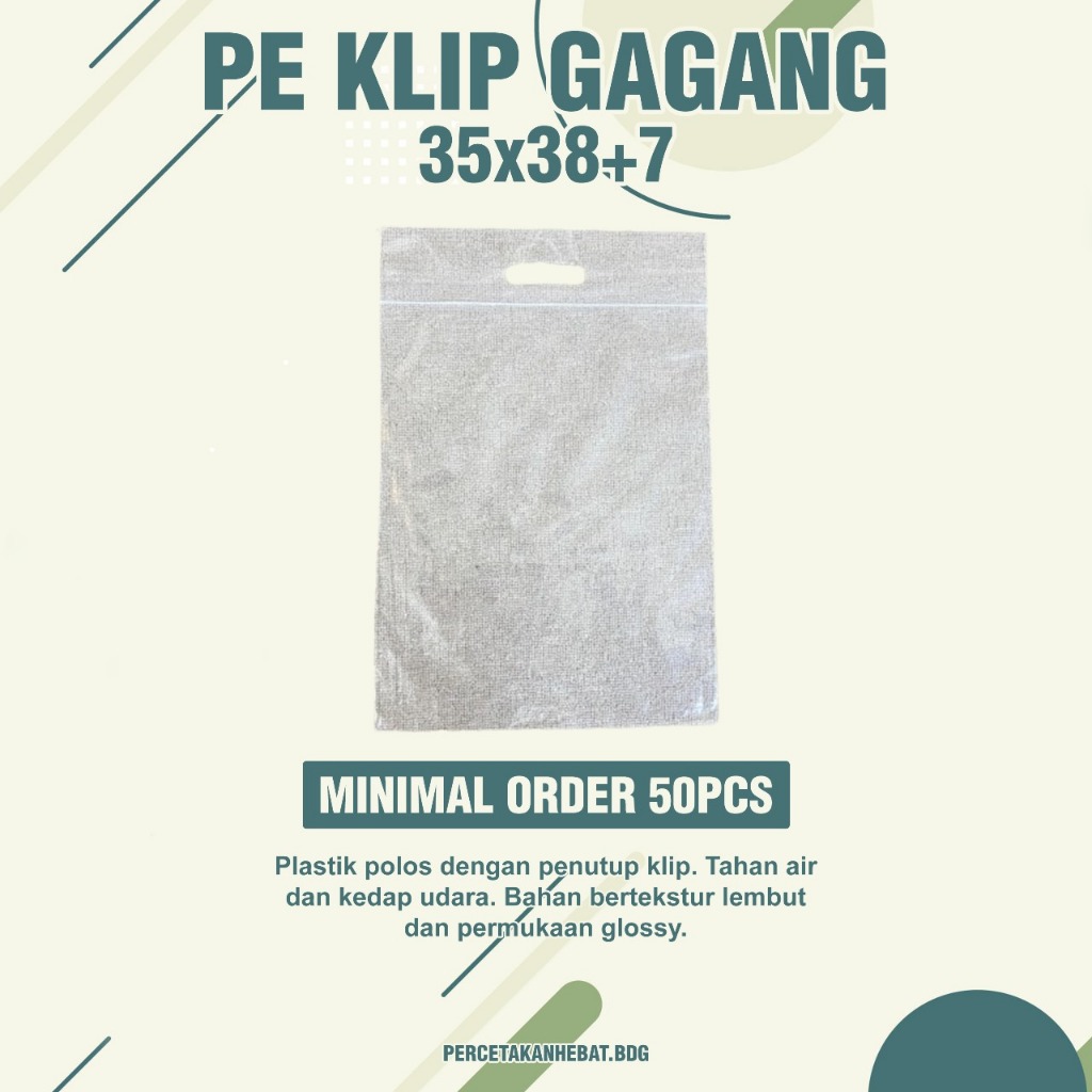 Jual [HARGA 1 PACK ISI 50PCS] Plastik PE Klip 35x38+7 Plastik clip ...